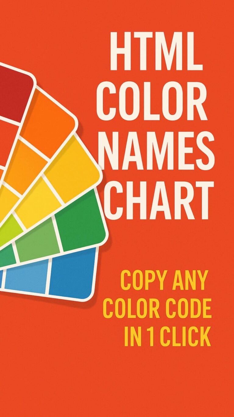 HTML Color Names & HEX Codes Chart – Complete CSS Reference HTML Color Names & HEX Codes Chart – Complete CSS Reference