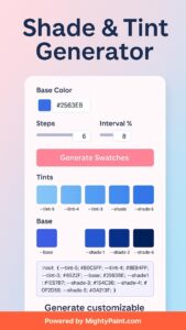 Shade & Tint Generator – Free Online Tool to Create CSS Color Palettes